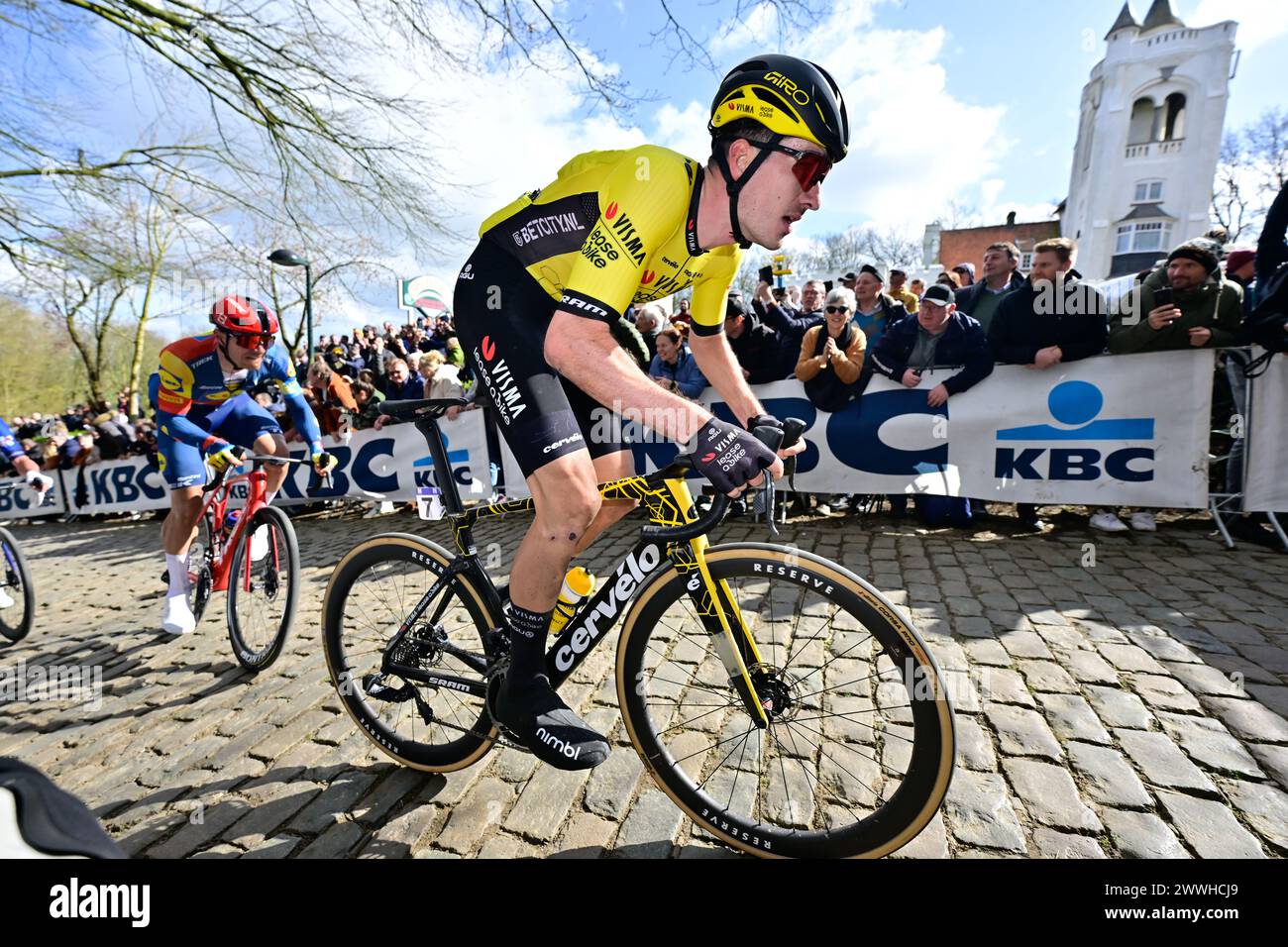 Wevelgem, Belgium. 24th Mar, 2024. Dutch Tim Van Dijke of Team Visma ...