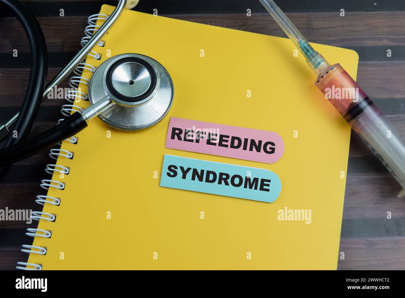 Concept of Refeeding Syndrome write on sticky notes with stethoscope ...