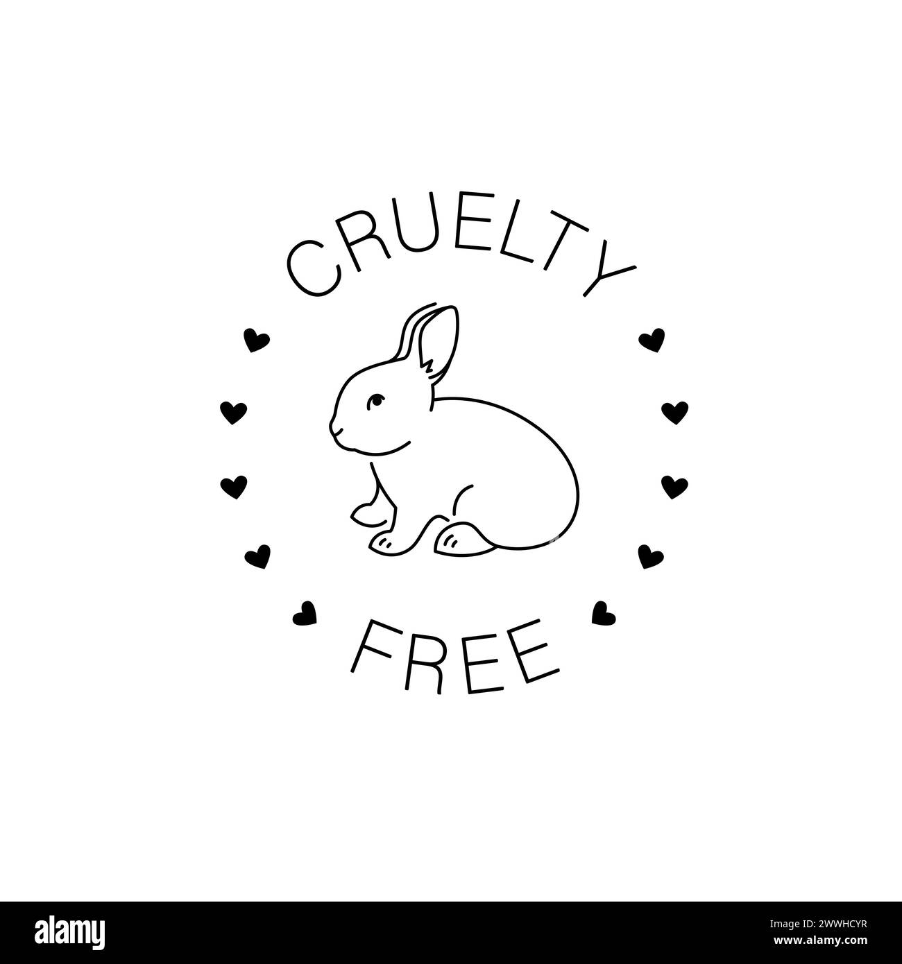Cruelty free thin line icon. Not tested on animals outline logo sticker ... Cruelty free thin line icon. Not tested on animals outline logo sticker ...