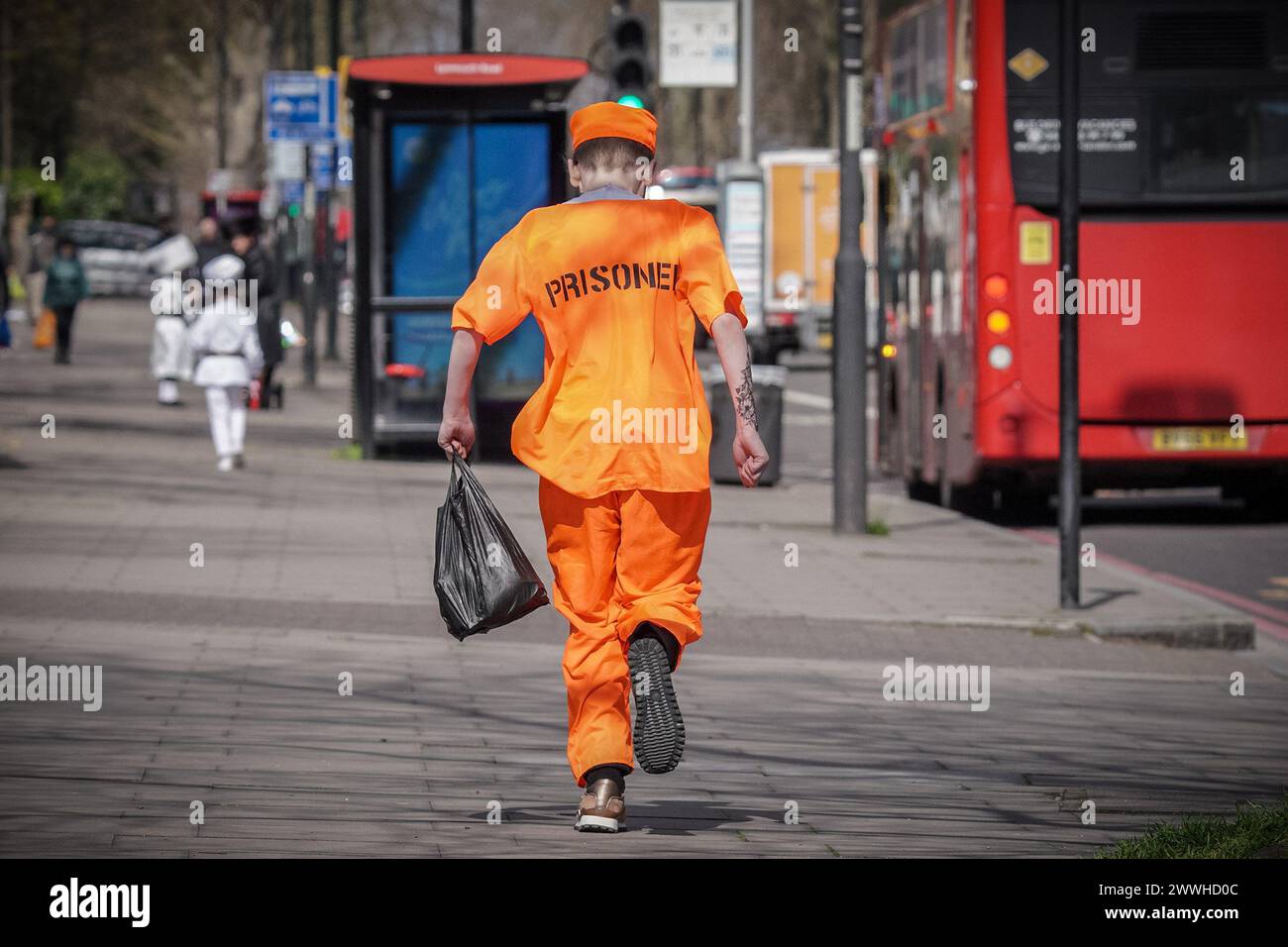 London, UK. 24th March, 2024. British Haredi Jews in north London ...