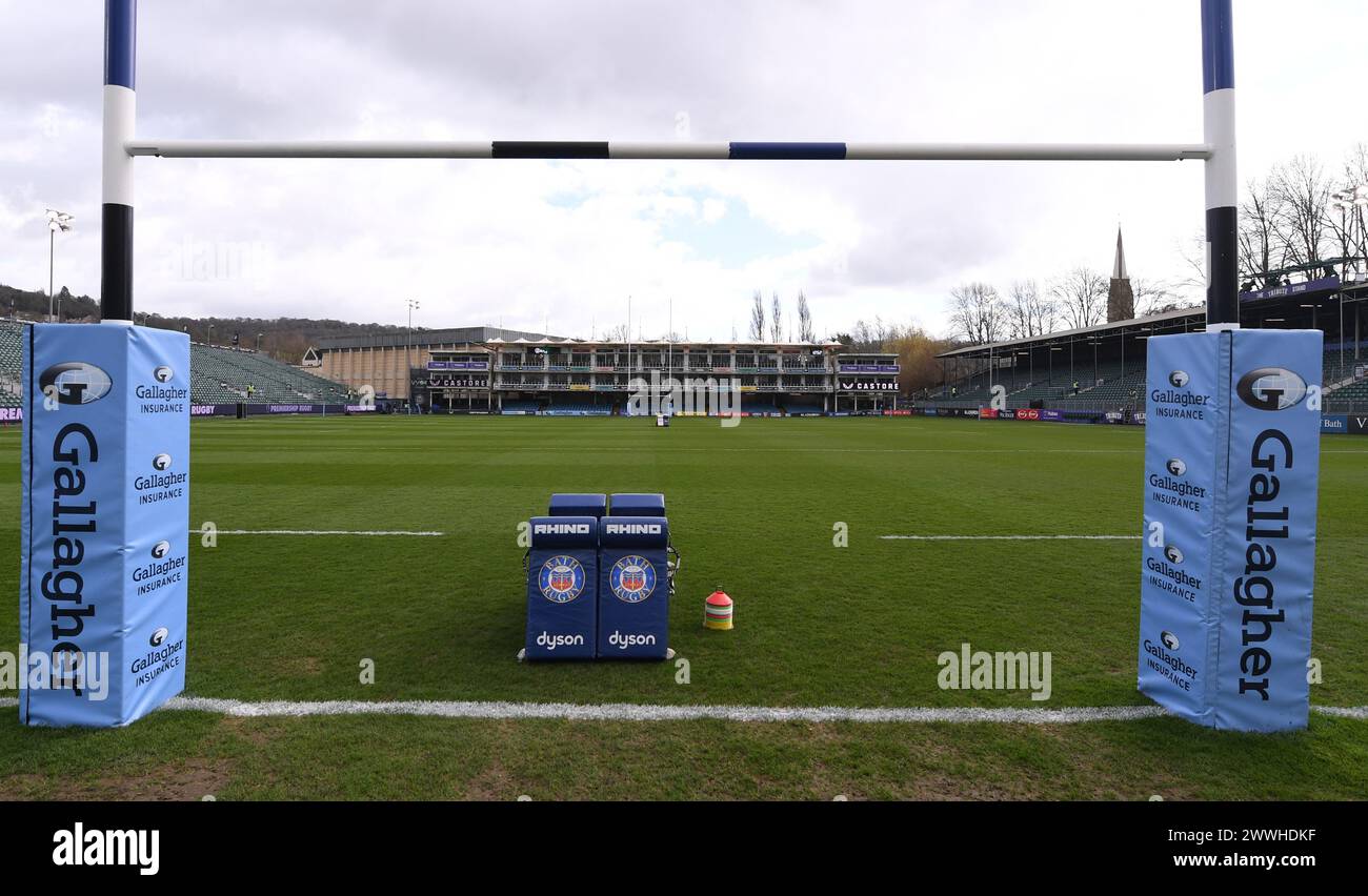 Bath, Somerset, UK. 24th March 2024, The Recreation Ground, Bath, Somerset, England; Gallagher ...