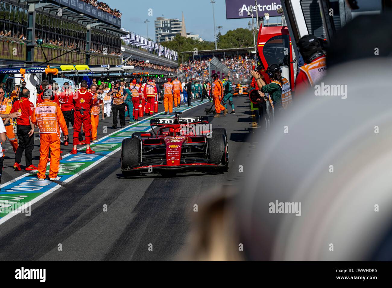 Melbourne, Australia, March 24, Charles Leclerc, from Monaco competes ...