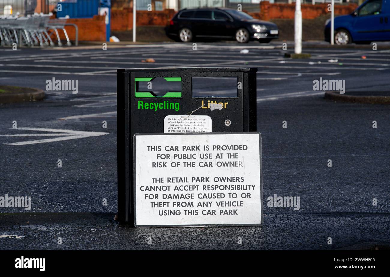 Car park users do so at own risk sign Stock Photo - Alamy Car park users do so at own risk sign Stock Photo - Alamy
