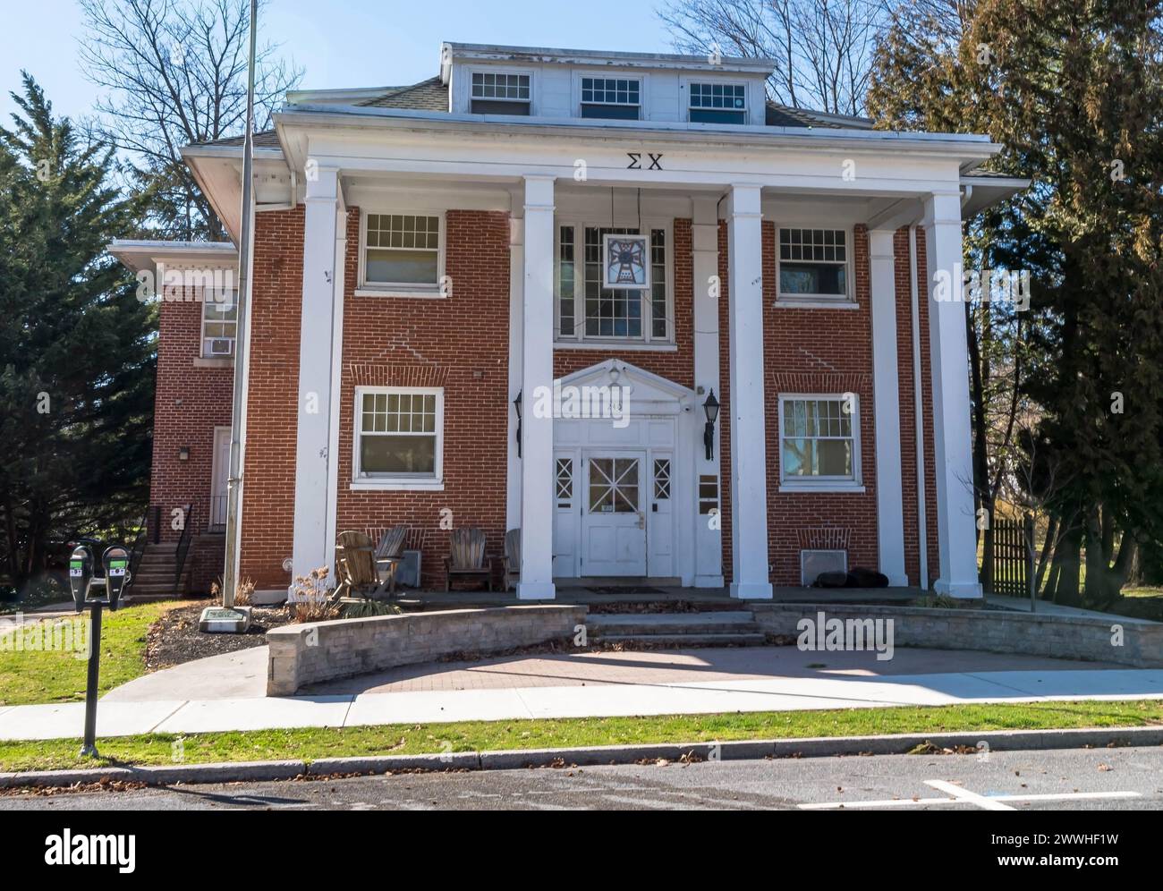 The Sigma Chi fraternity house on the Gettysburg College campus Stock ...