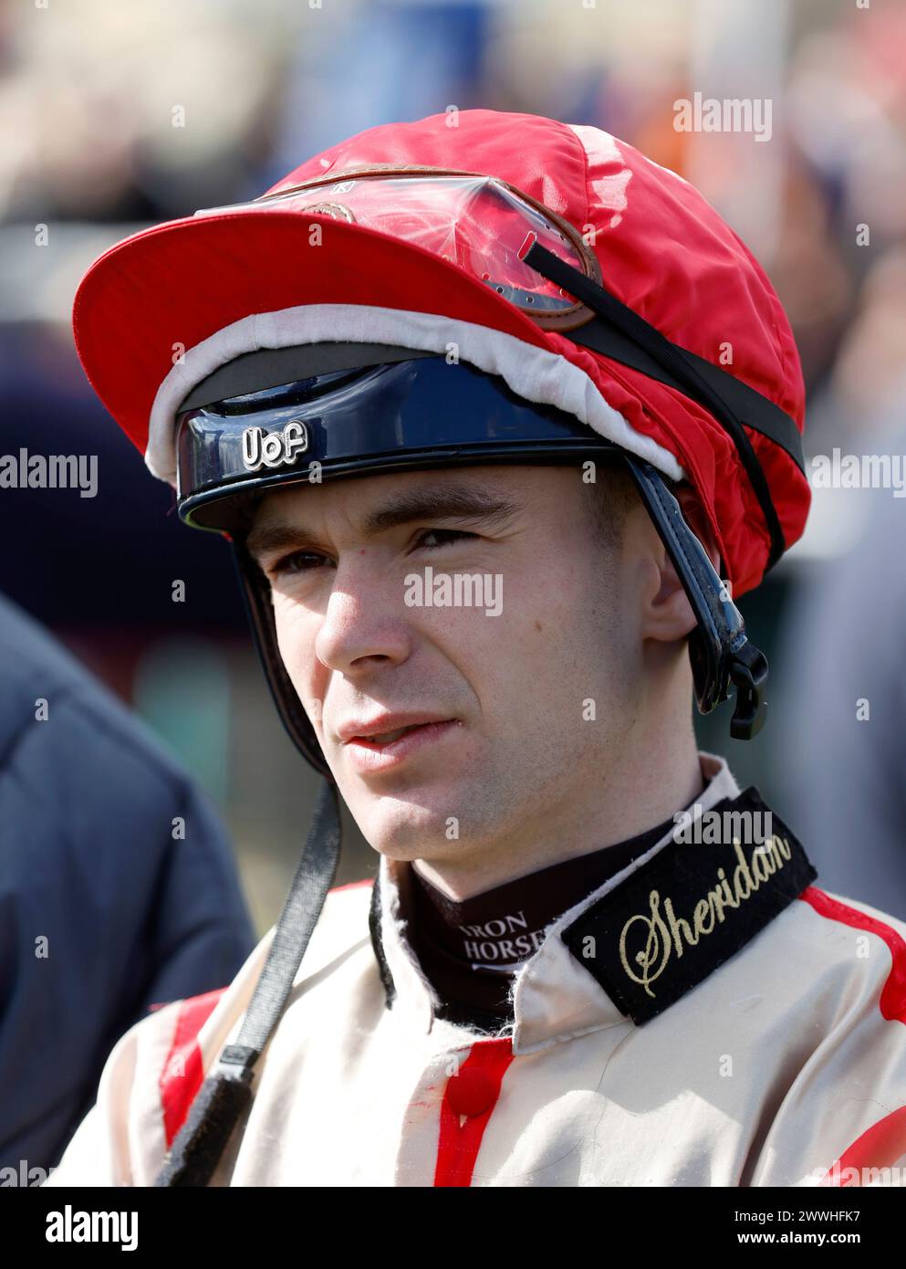 Jockey billy garritty at doncaster racecourse. hi-res stock photography ...
