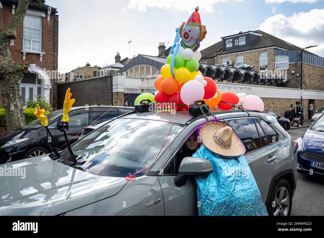 London, UK. 24 March 2024. Members of the Haredi Jewish community with ...