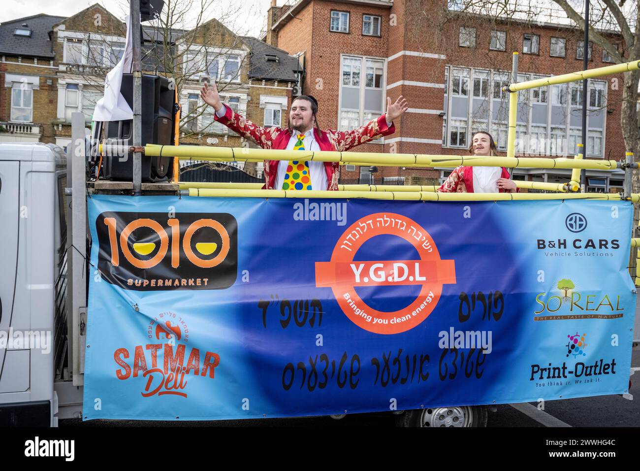 London, UK. 24 March 2024. Members of the young Haredi Jewish community ...