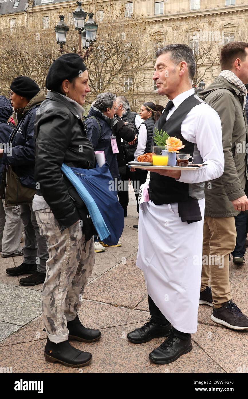 Paris, France. 24th Mar, 2024. 'La course des cafes' 'The Bistro race ...