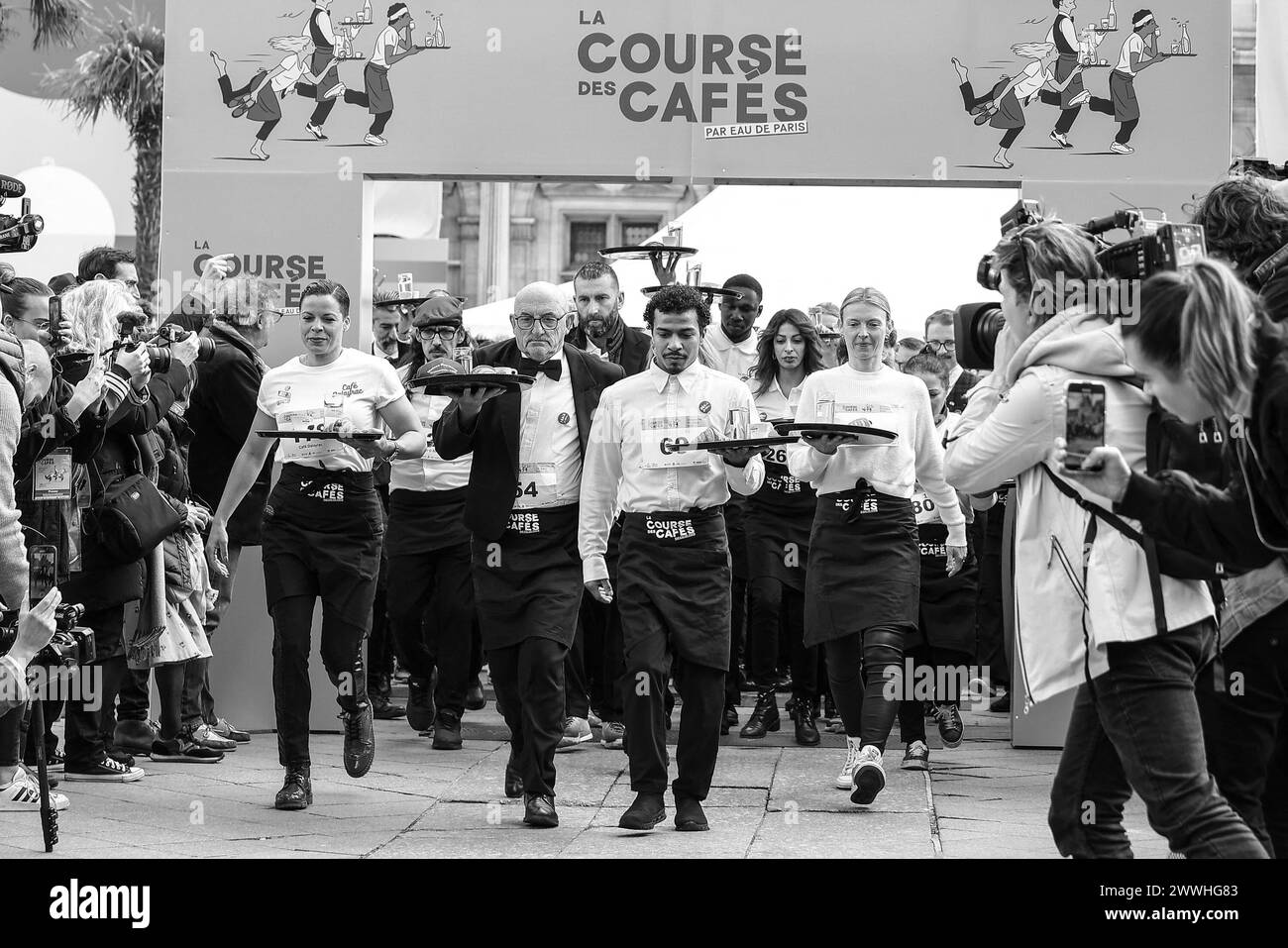 Paris, France. 24th Mar, 2024. 'La course des cafes' 'The Bistro race ...