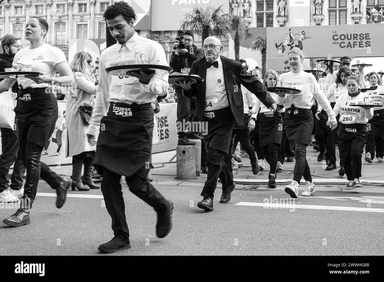 Paris, France. 24th Mar, 2024. 'La course des cafes' 'The Bistro race ...
