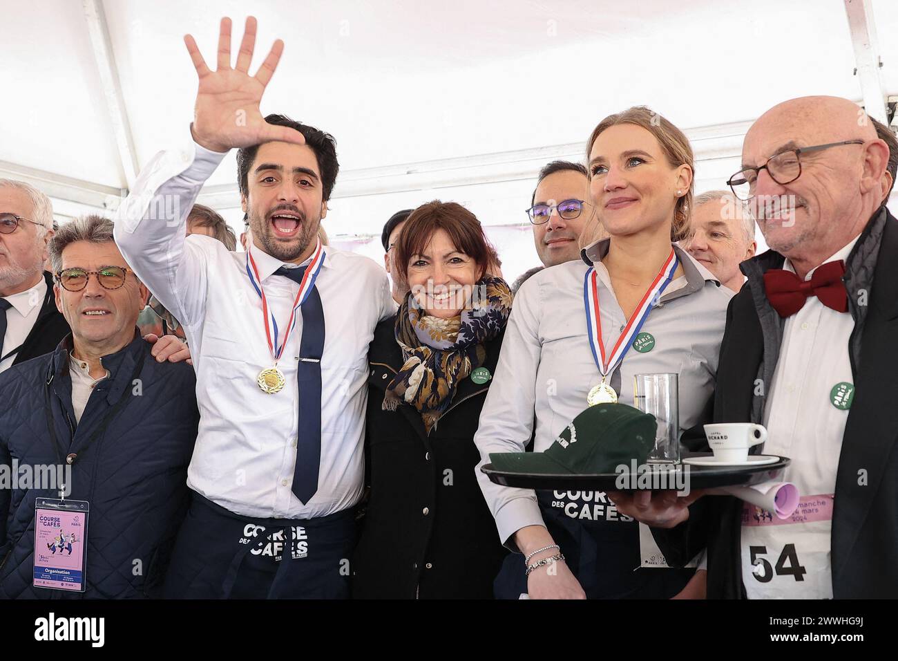 Paris, France. 24th Mar, 2024. 'La course des cafes' 'The Bistro race ...