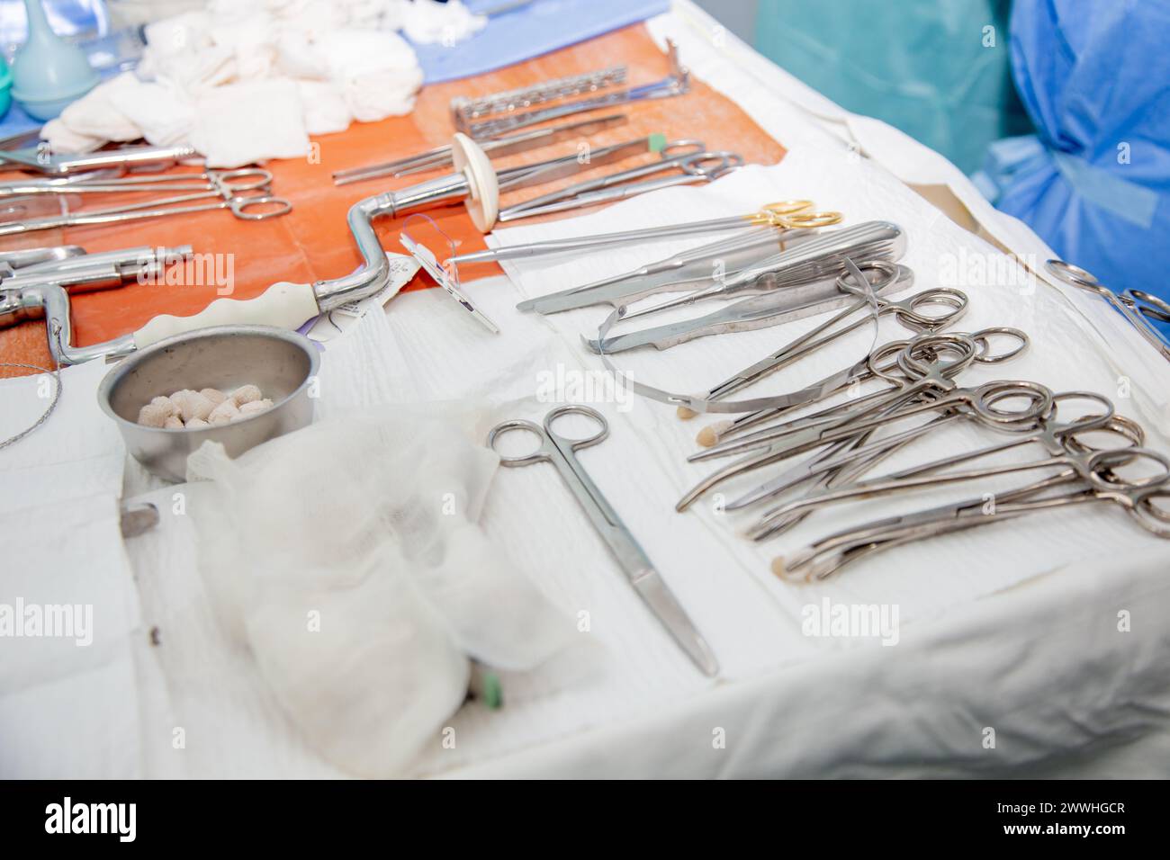 Medical instruments in the surgical operating room before surgery Stock ...