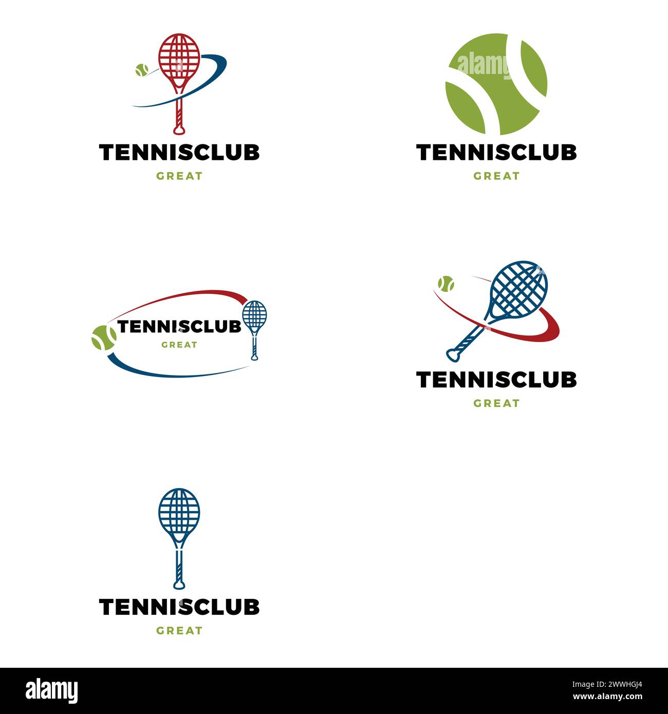 Set of Tennis Club Icon Logo Design Template Stock Vector Image & Art ...