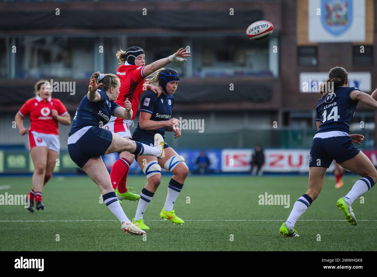Cardiff, Wales. 23rd March 2024. Meryl Smith kicks ball during the ...