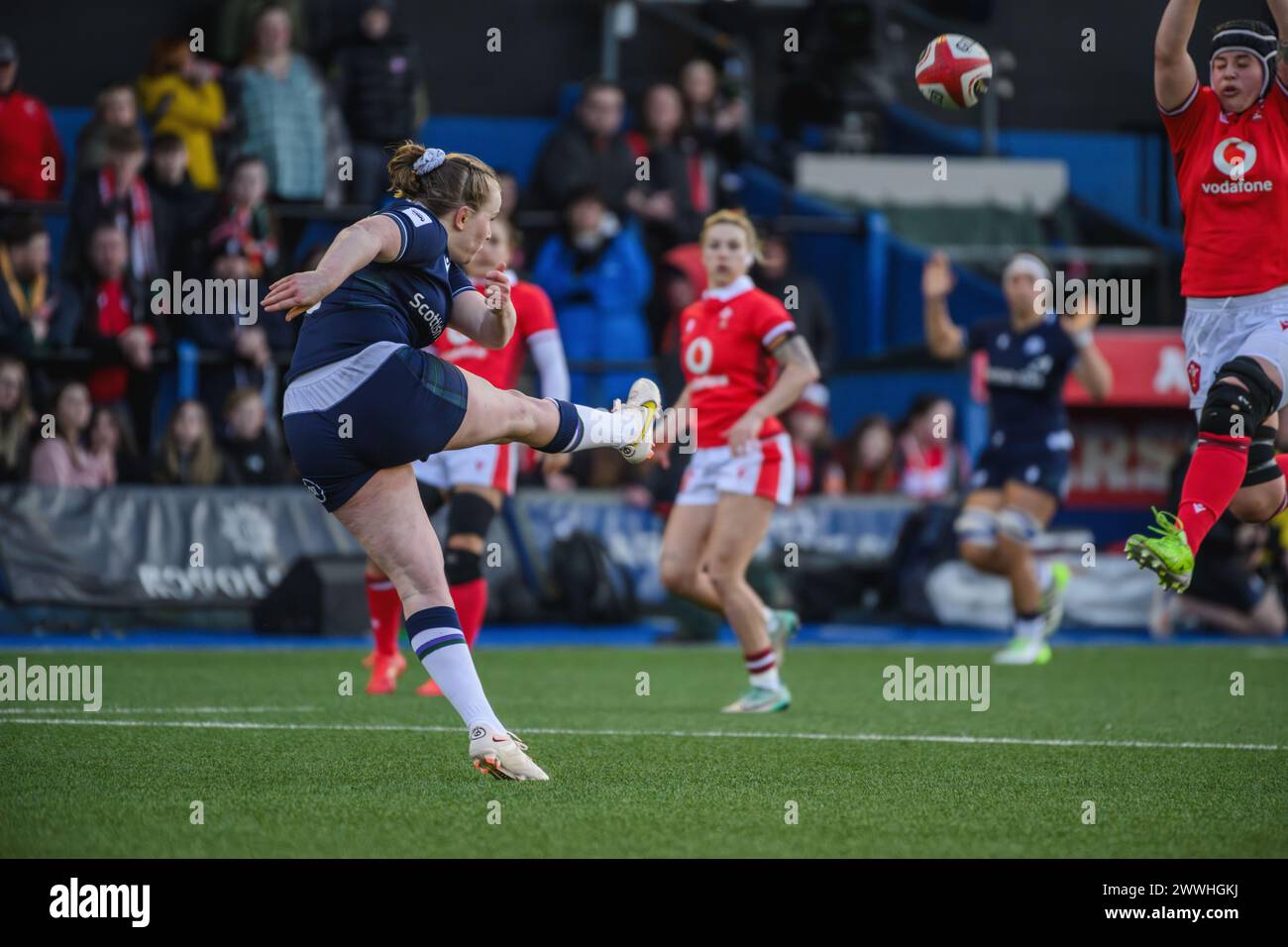 Cardiff, Wales. 23rd March 2024. Meryl Smith kicks ball during the ...