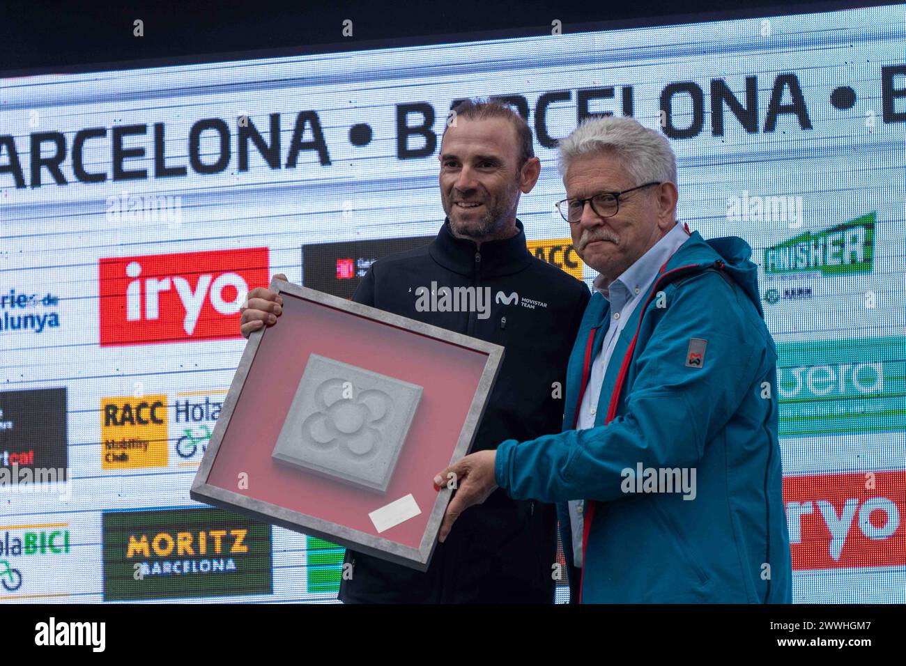 Barcelona, Spain. 24th Mar, 2024. Tadej Pogacar is proclaimed winner of ...