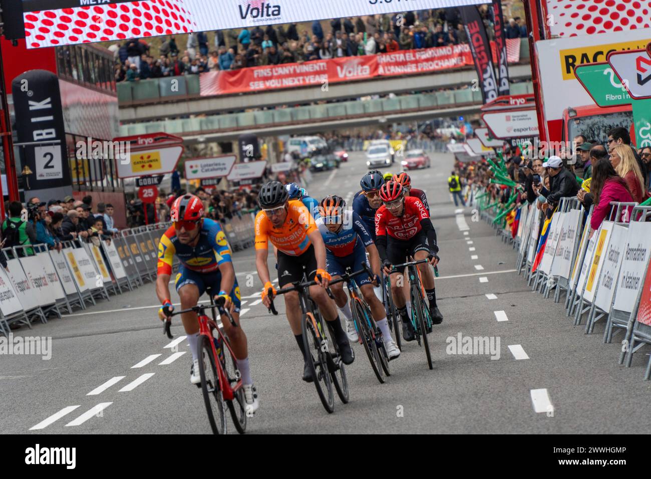 Barcelona, Spain. 24th Mar, 2024. Tadej Pogacar is proclaimed winner of ...
