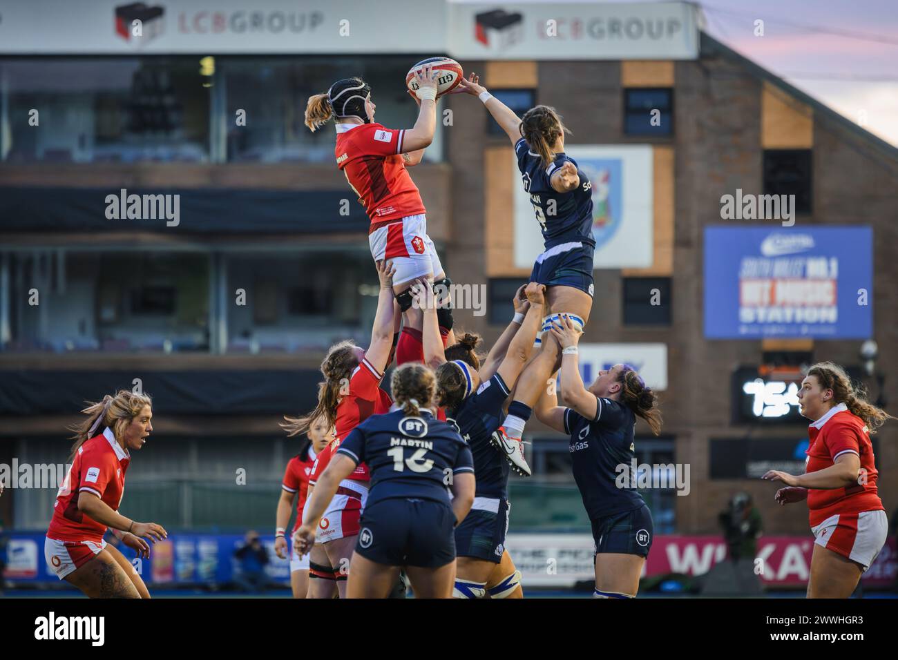 Cardiff, Wales. 23rd March 2024. Bethan Lewis catches lineout during ...