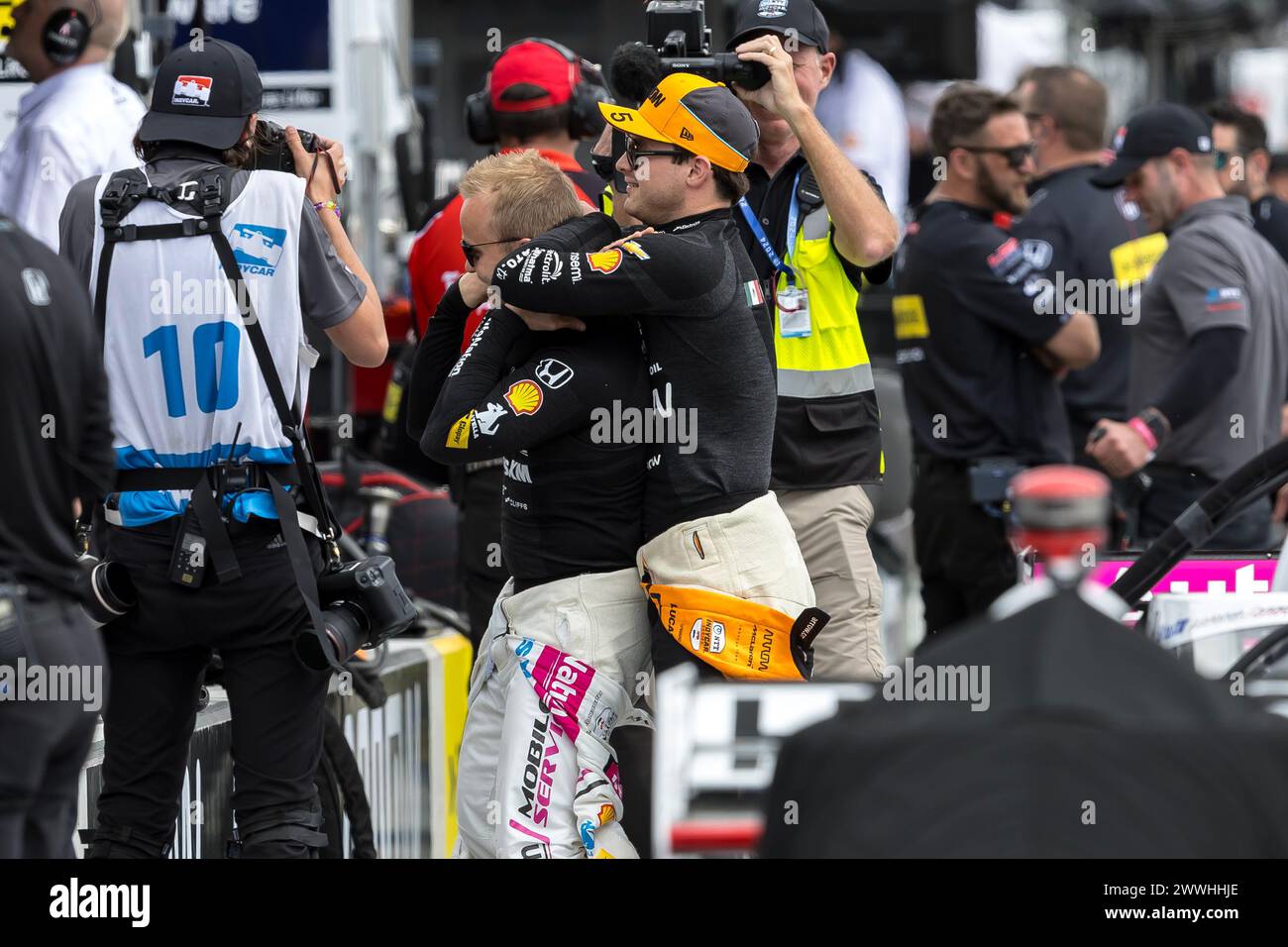INDYCAR drivers, PATO OWARD (5) of Monterey, Mexico and Felix ...