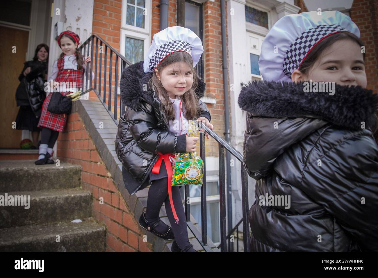 London, UK. 24th March, 2024. British Haredi Jews in north London ...