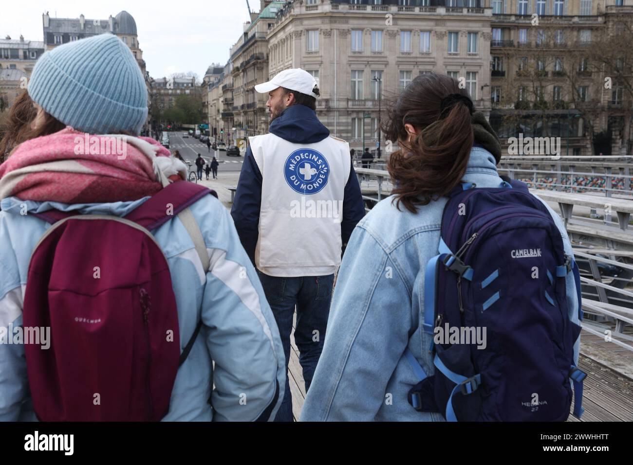 Paris, France. 24th Mar, 2024. A volunteer from the “doctors of the ...