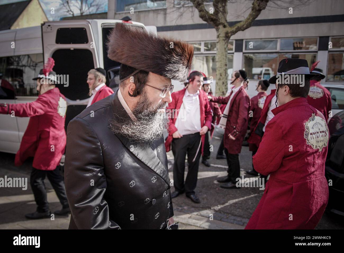 London, UK. 24th March, 2024. British Haredi Jews in north London ...