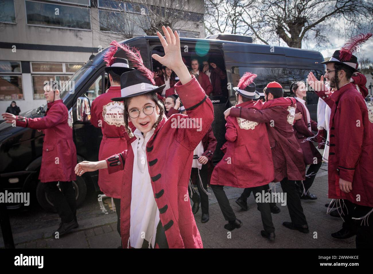 London, UK. 24th March, 2024. British Haredi Jews in north London ...