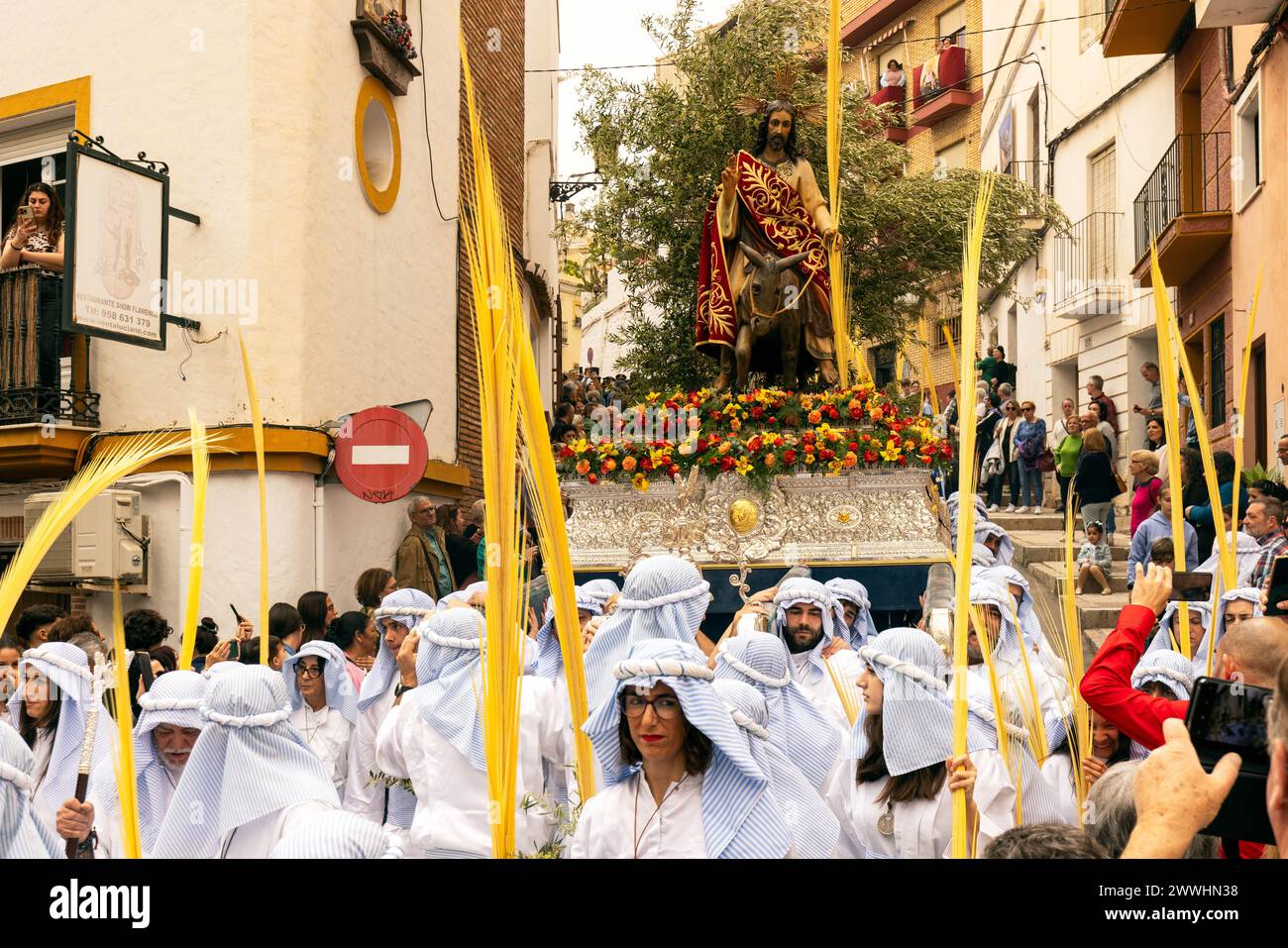 Andalucia, Spain. Easter week in Almuneca, Spain commences with the ...