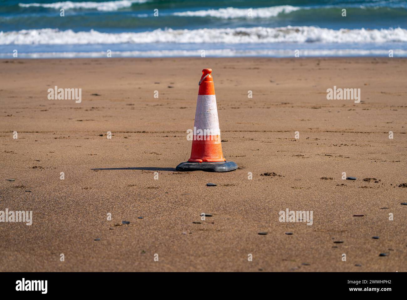 a single pylon on the beach Stock Photo - Alamy