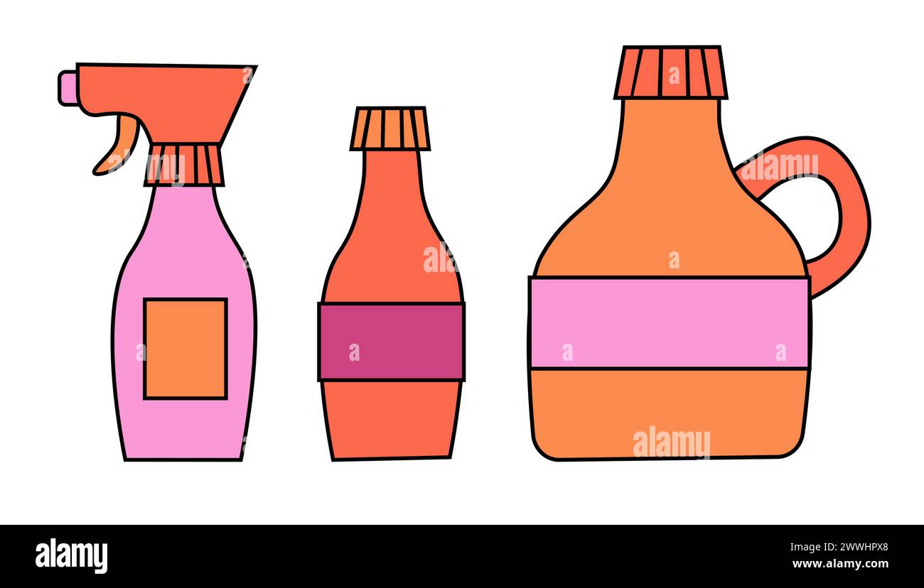 Cleaning Set Elements. Collection of cleaning products. Vector Flat ...