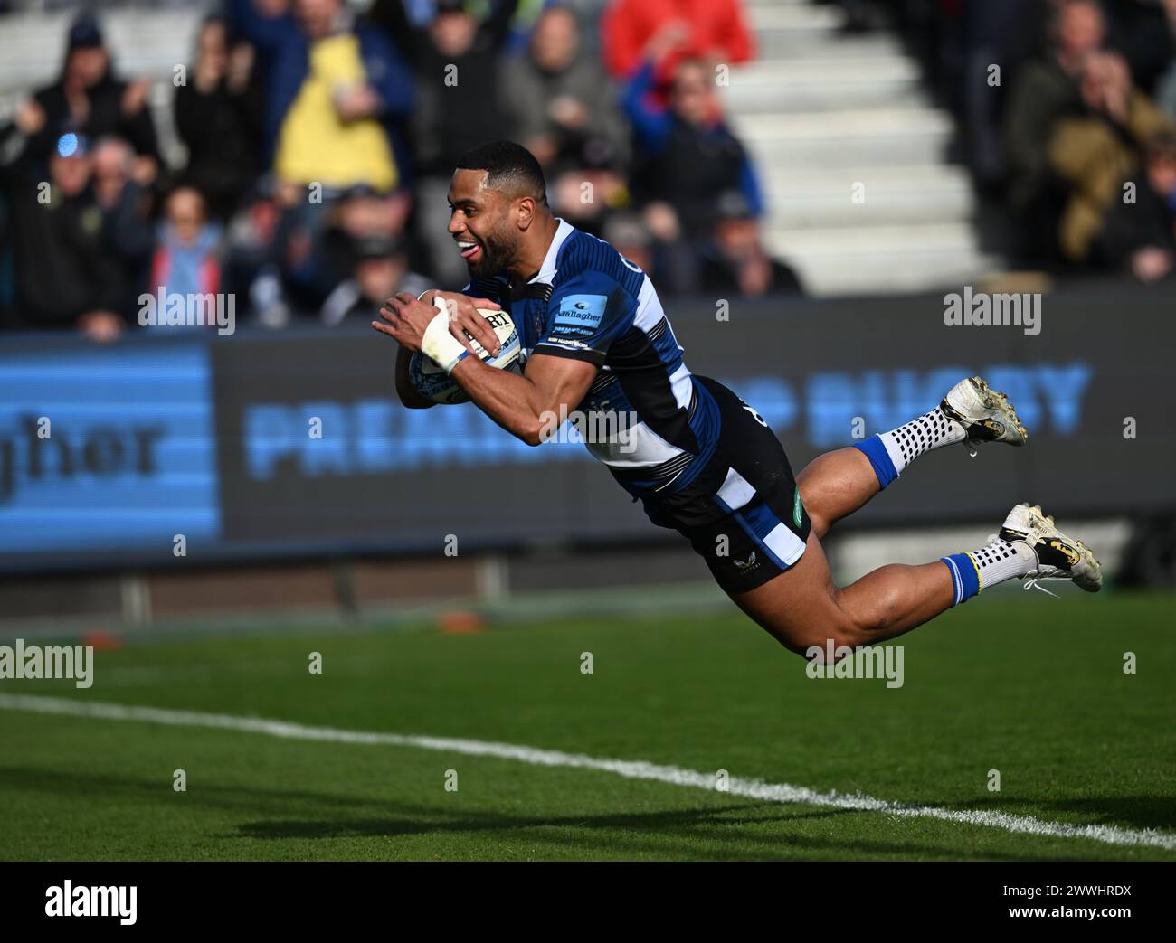 Bath, Somerset, UK. 24th March 2024, The Recreation Ground, Bath, Somerset, England; Gallagher ...