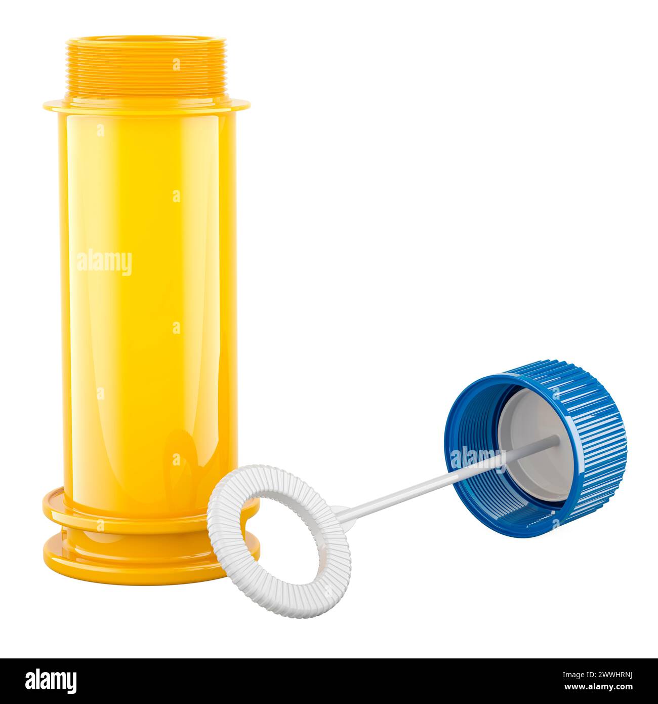 Soap Bubble Bottle with wand attached to the cap, 3D rendering isolated ...