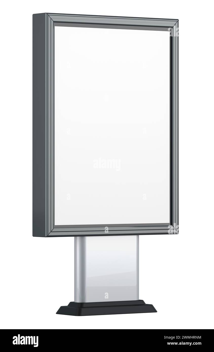 Outdoor Light Box, billboard, advertising. 3D rendering on white ...