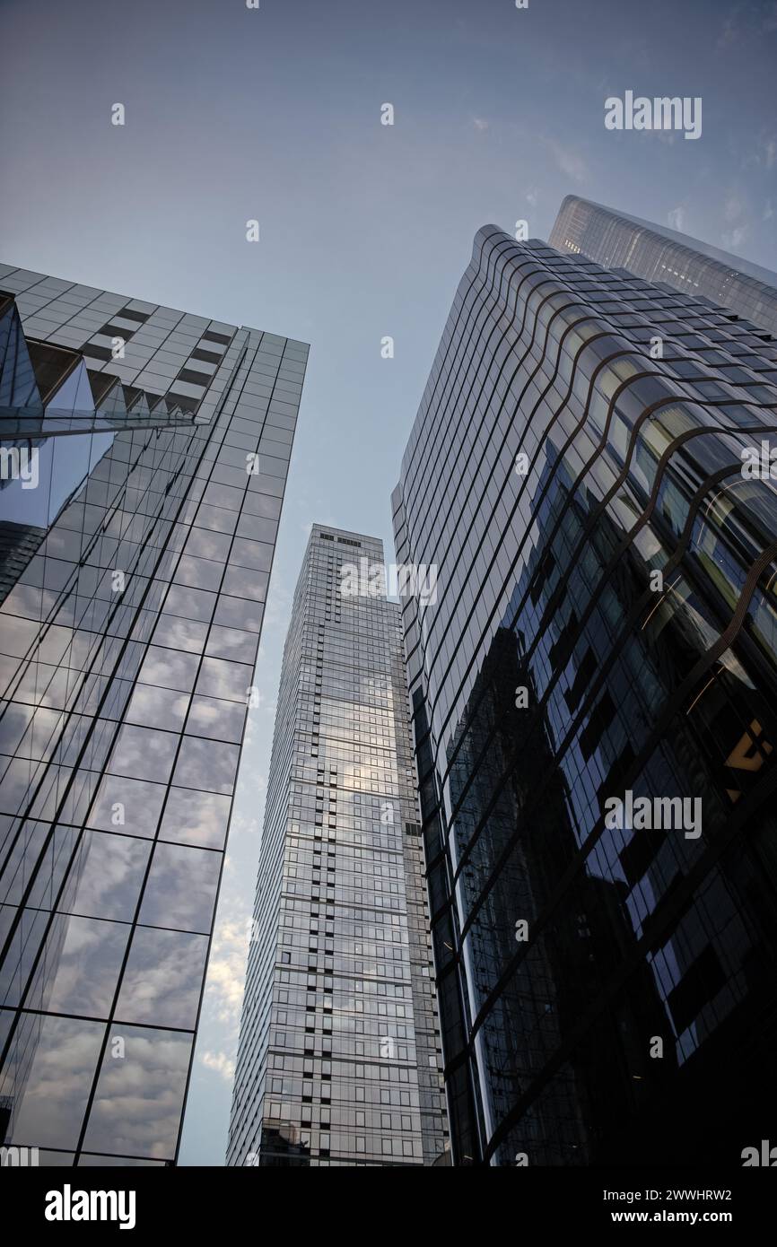 new york downtown architecture. perspective city skyscraper. modern ...