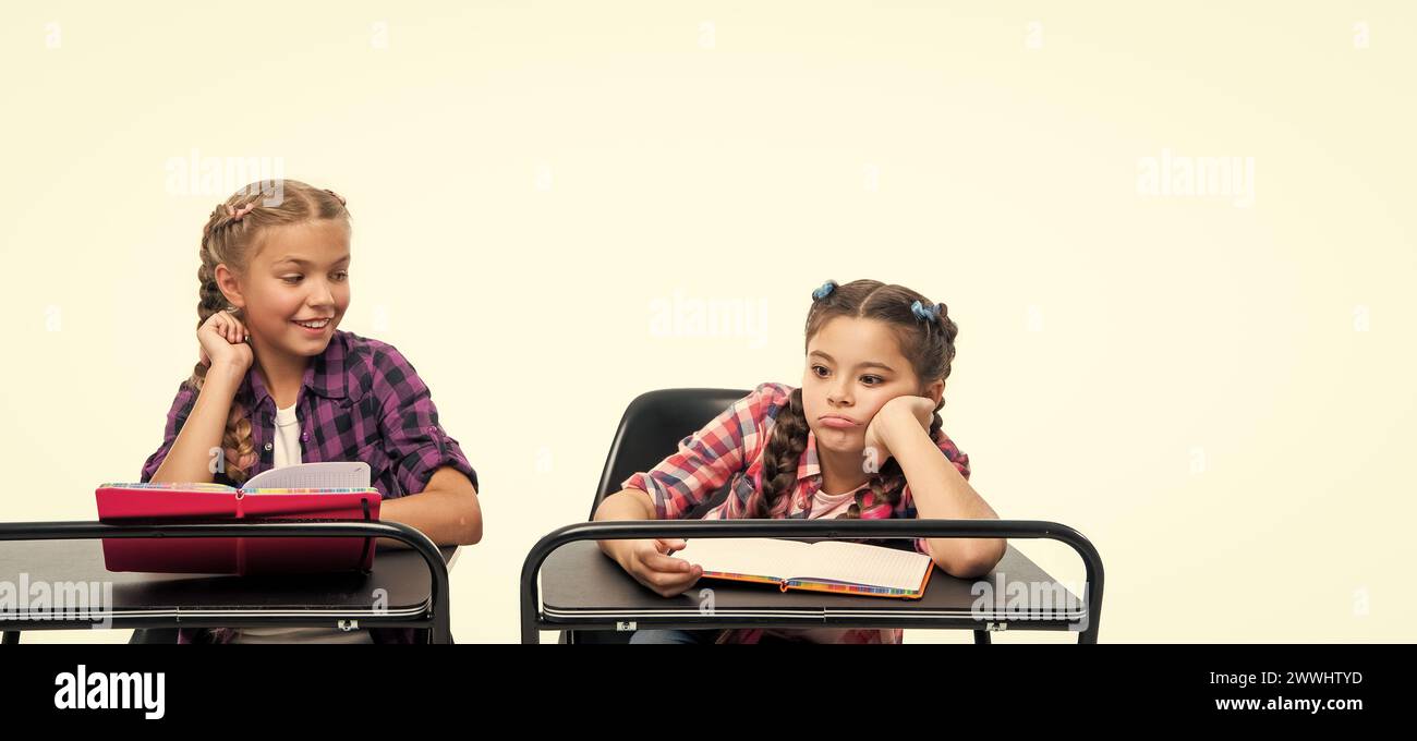 back to school. school children study with book. School children study ...