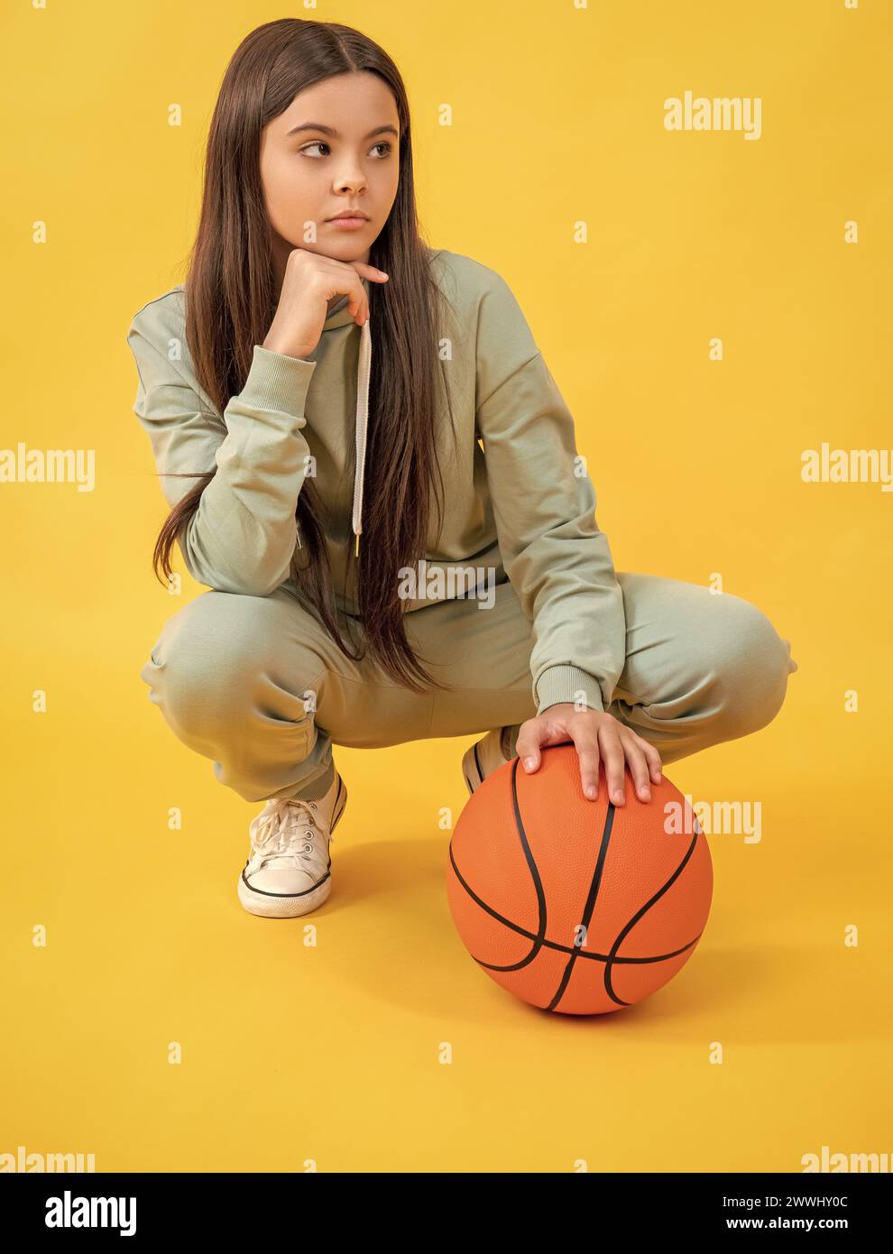 school basketball player. sport motivation. sport and hobby. girl on ...