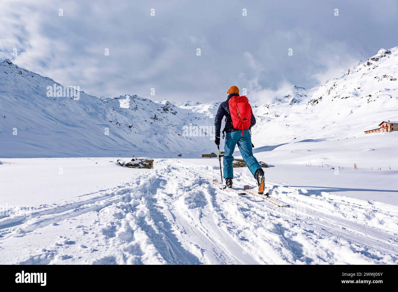 Ski alpinism scene in the Italian alps Ski alpinism scene in the ...