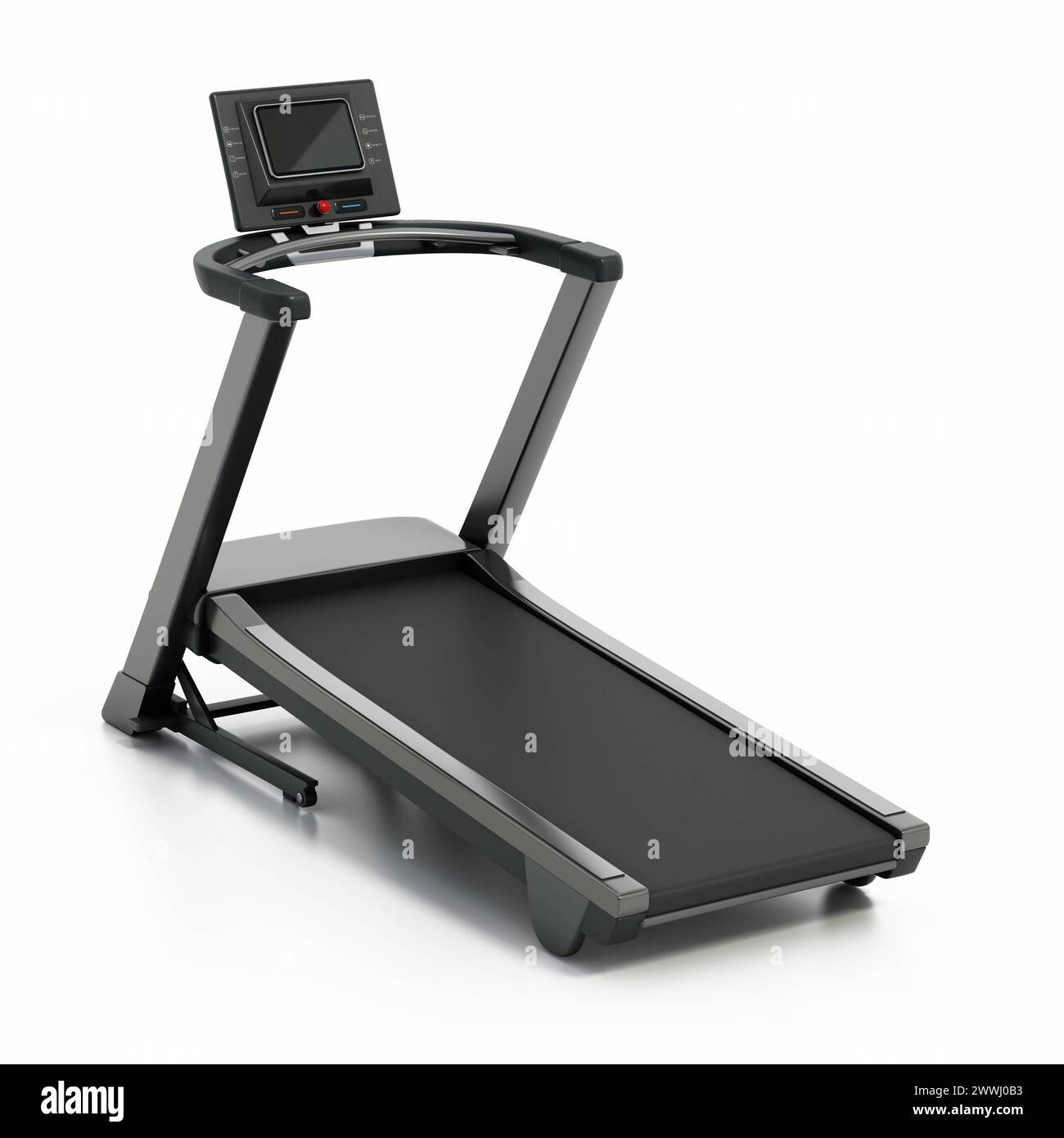 Treadmill isolated on white background. 3D illustration Treadmill ...