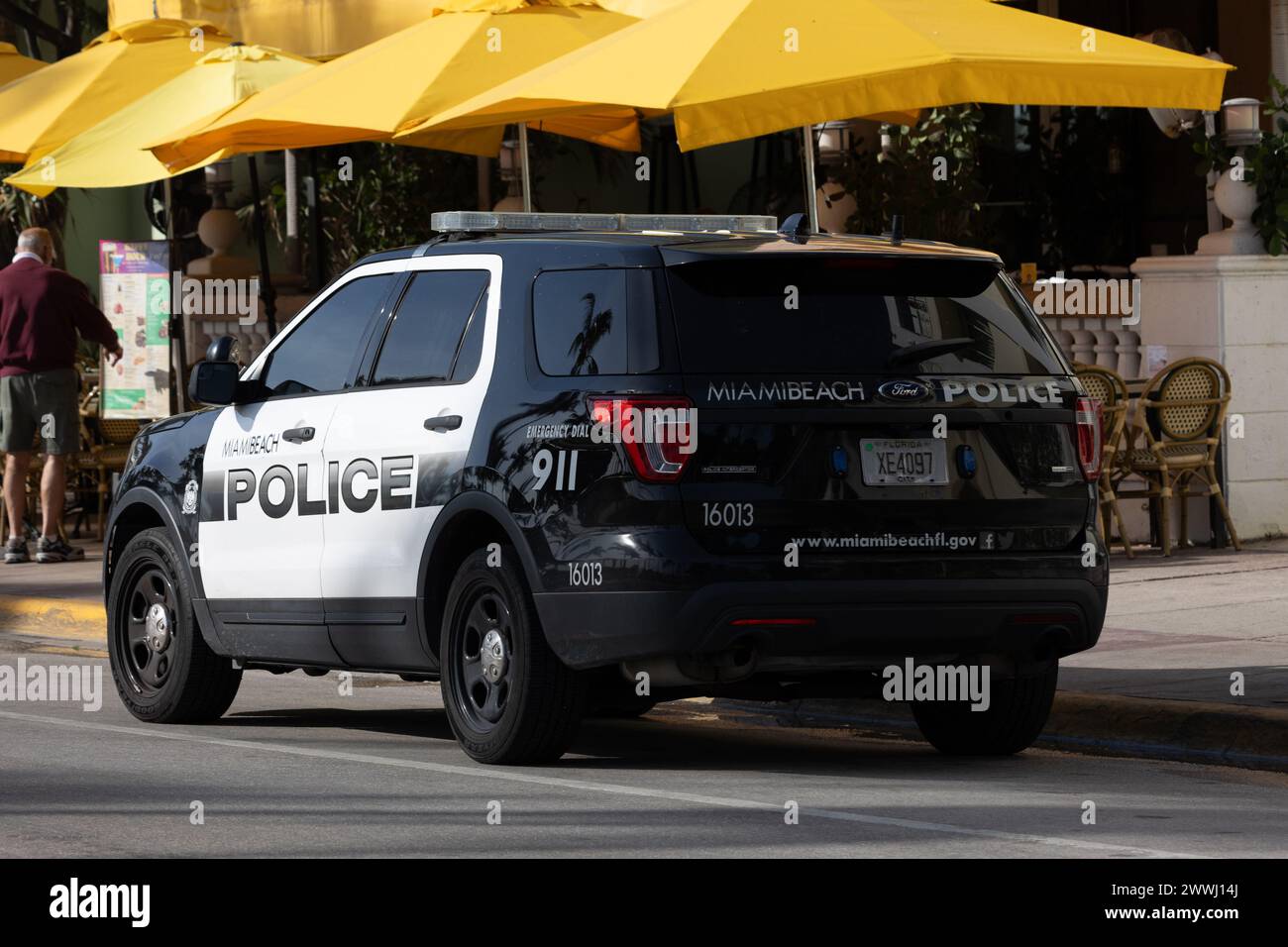 Miami beach police car hi-res stock photography and images - Alamy