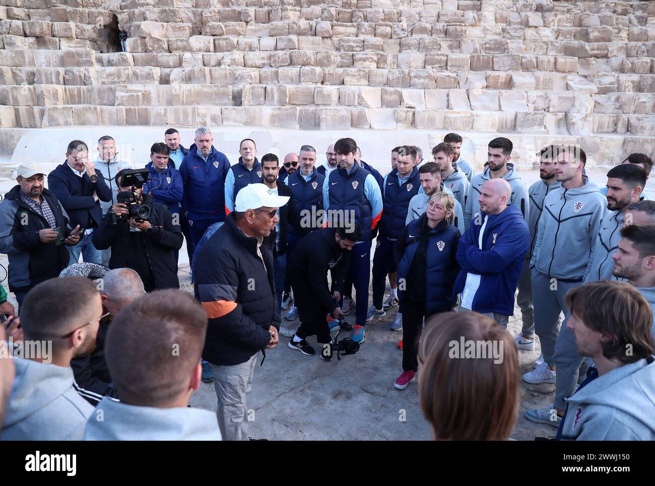Giza, Egypt. 24th Mar, 2024. Players of Croatian football team visit ...