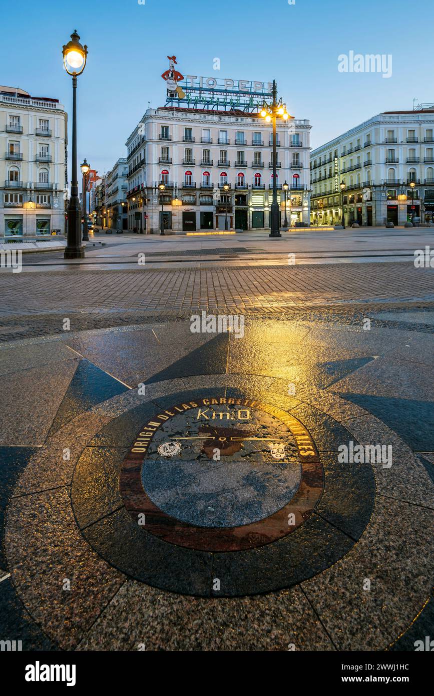 Plaque on the floor marking as the kilometre zero from which all radial ...