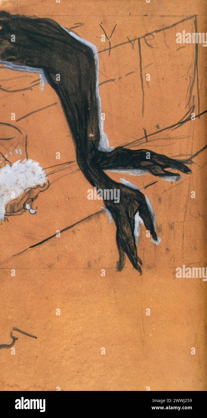 HENRI TOULOUSE-LAUTREC/ LES GANTS NOIRS D'YVETTE GUILBERT, 1894. Carton ...