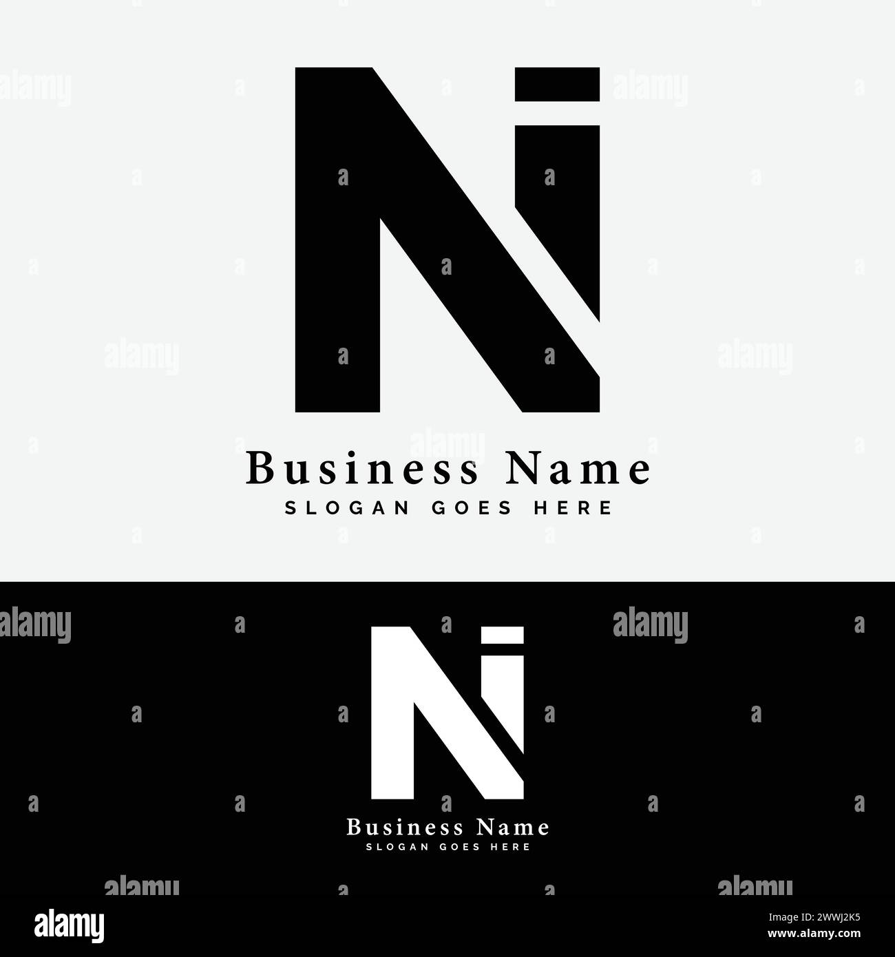 N, I, NI letter Logo Design. Alphabet NI initial logo vector Illustration Stock Vector Image ...