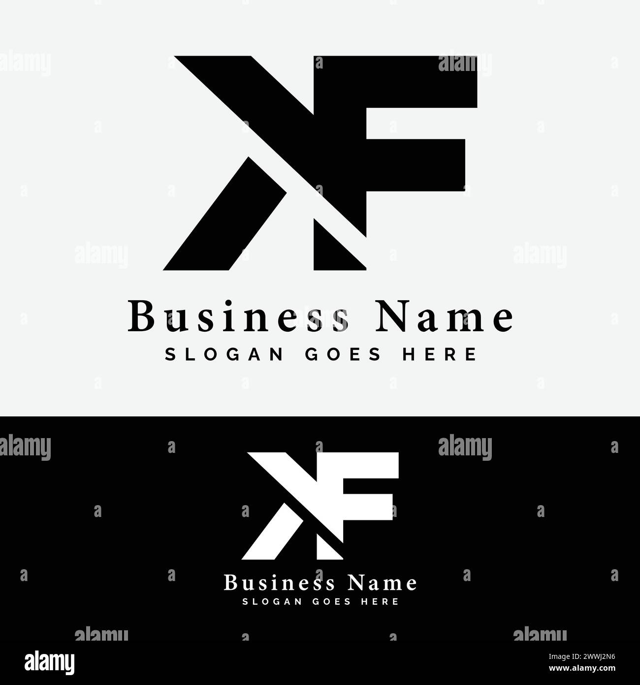 K, F, KF letter Logo Design. Alphabet KF initial logo vector ...