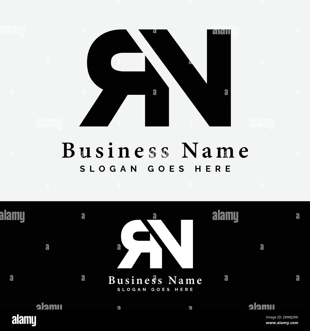 R, N, RN letter Logo Design. Alphabet RN initial logo vector ...