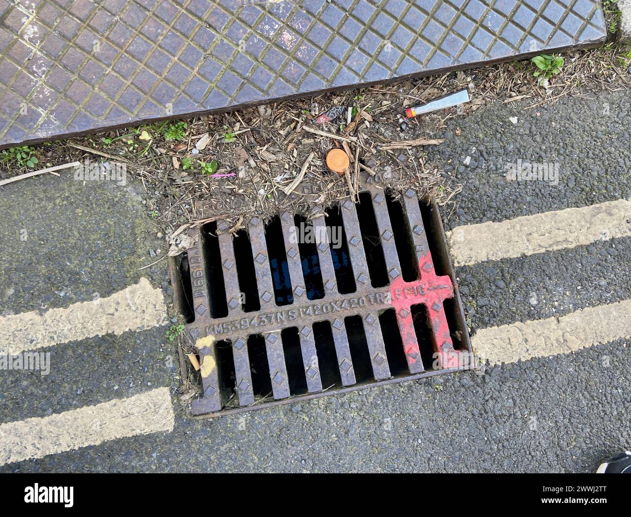 drain in the london borough of haringey where the metal drain cover has ...