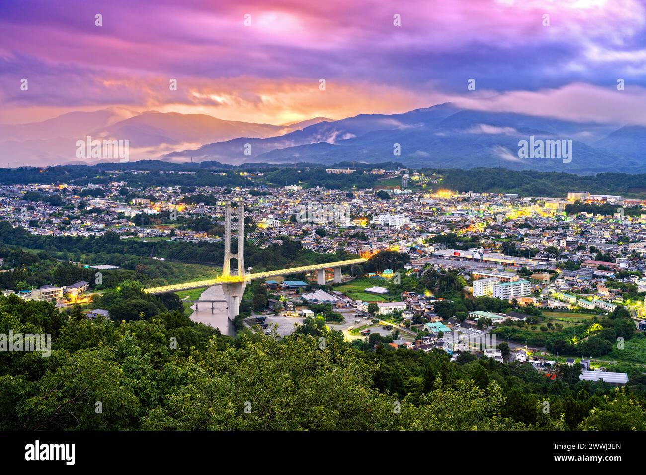 Chichibu, Saitama, Japan city skyline at dawn Stock Photo - Alamy