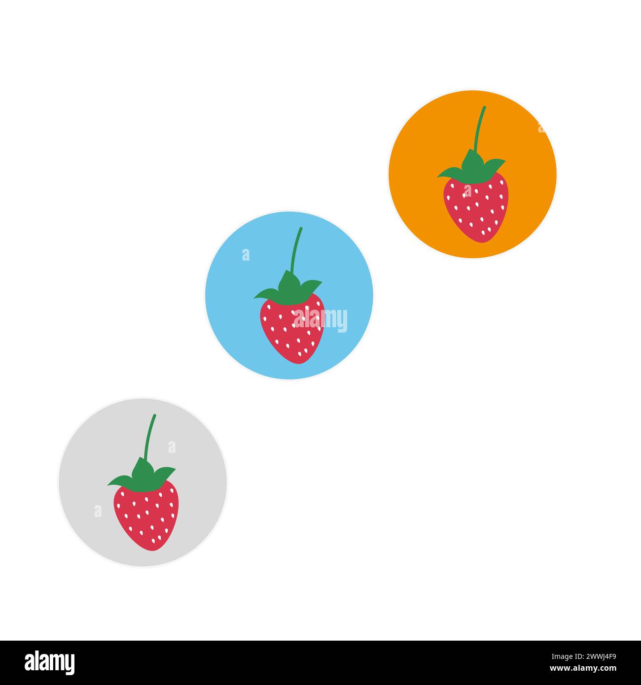 Silhouette red color strawberry Cut Out Stock Images & Pictures - Alamy