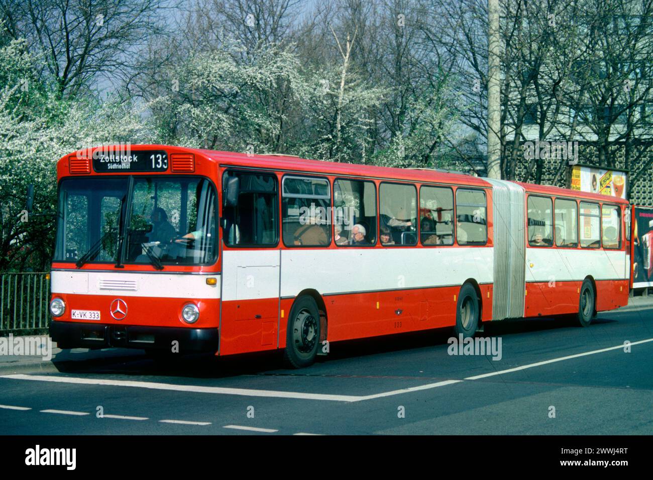 Articulated bus in 1982, Cologne, North Rhine-Westphalia, Germany Stock ...
