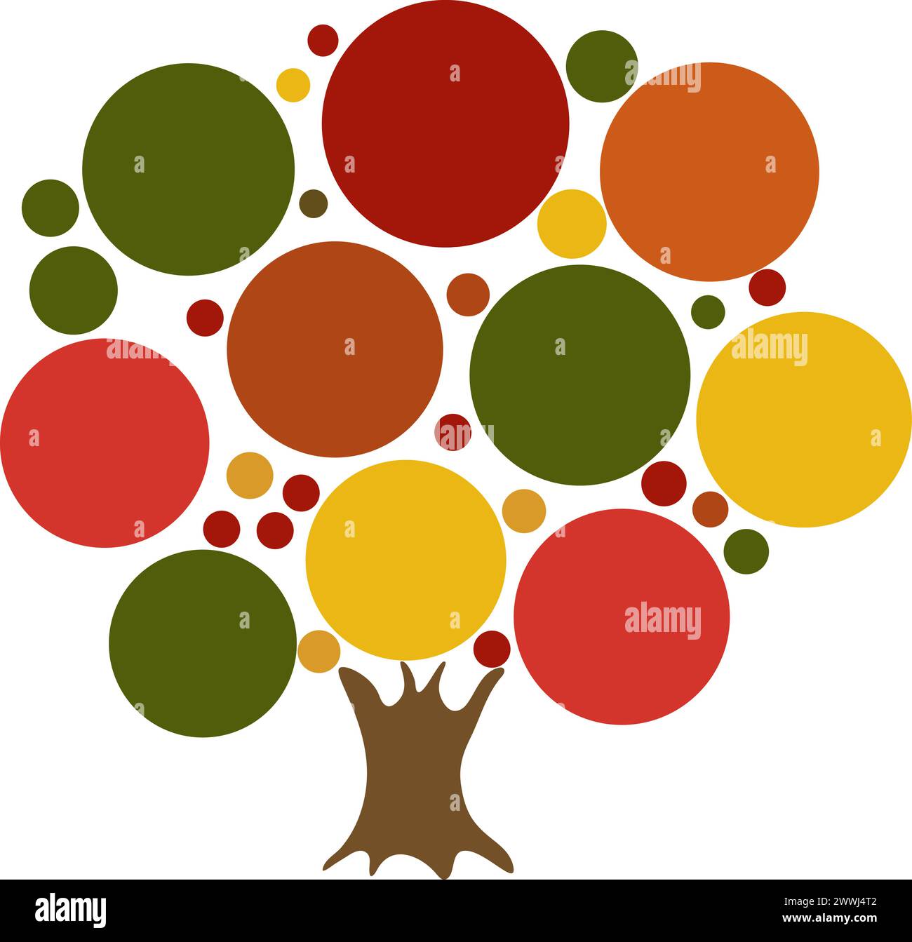 Conceptual tree with circle shaped leaves with space for writing Stock ...